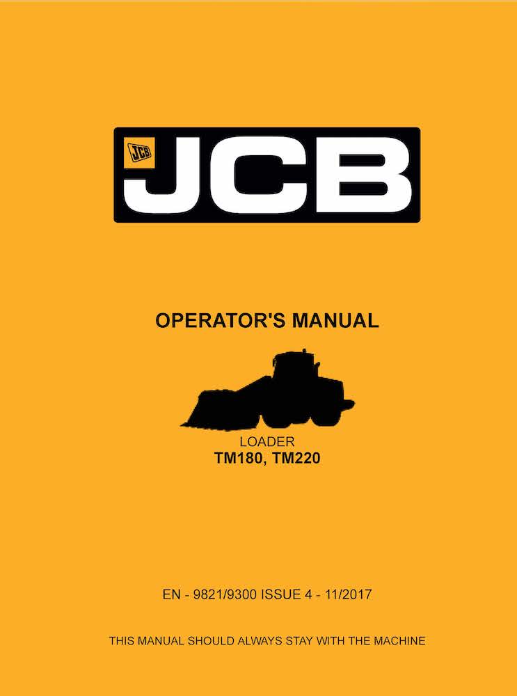 JCB TM180, TM220 loader pdf operator's manual