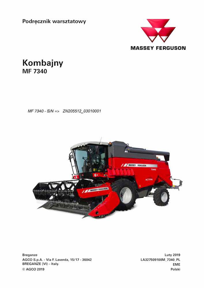 Massey Ferguson 7340 combina manual de serviço de oficina em pdf PL