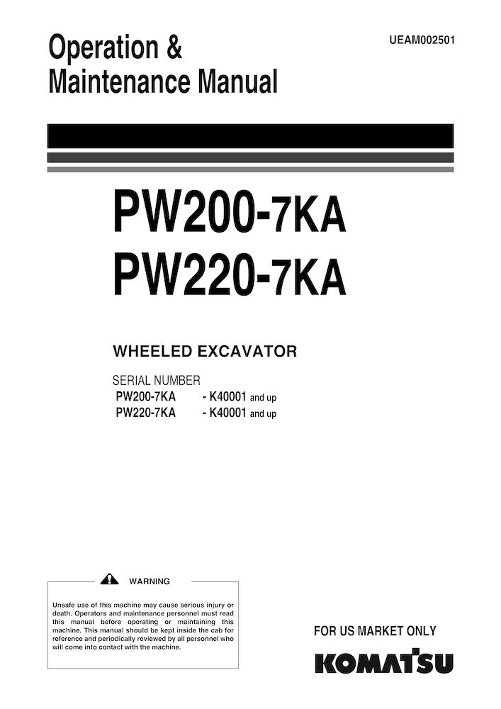 Manual de operação e manutenção em pdf da escavadeira de rodas Komatsu ... Manual de operação e manutenção em pdf da escavadeira de rodas Komatsu ...