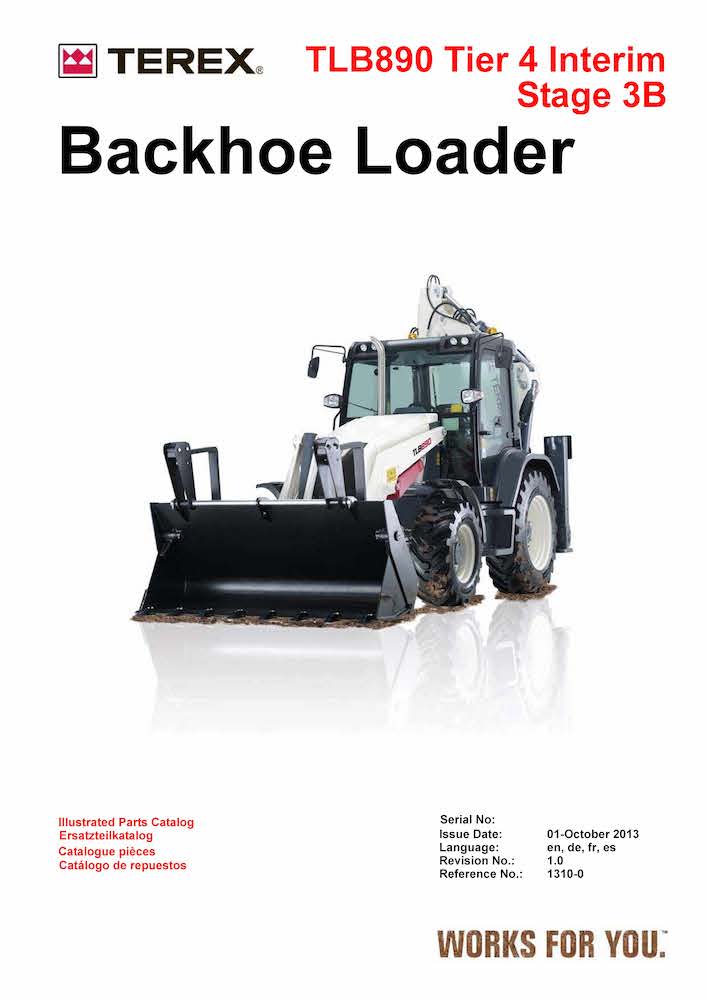Terex TLB890 Tier 4 Interim Stage 3B backhoe loader pdf parts catalog