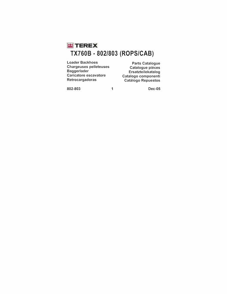 Terex TX760B backhoe loader pdf parts catalog