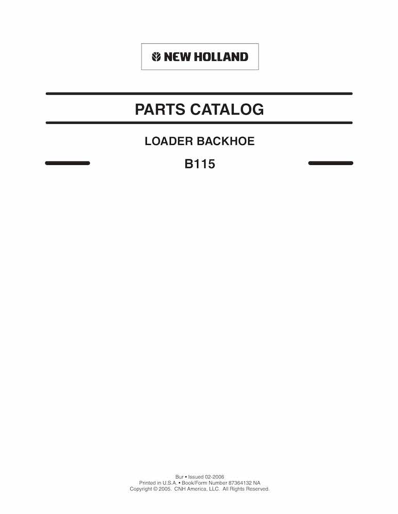 New Holland B115 backhoe loader pdf parts catalog