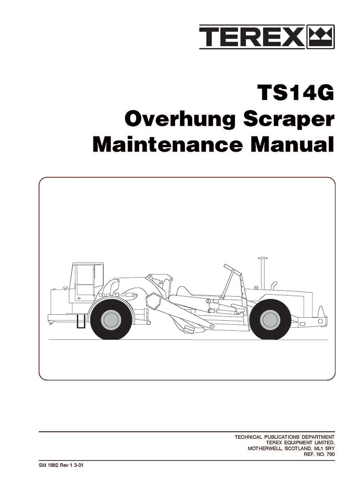 Terex TS14G scraper maintenance manual