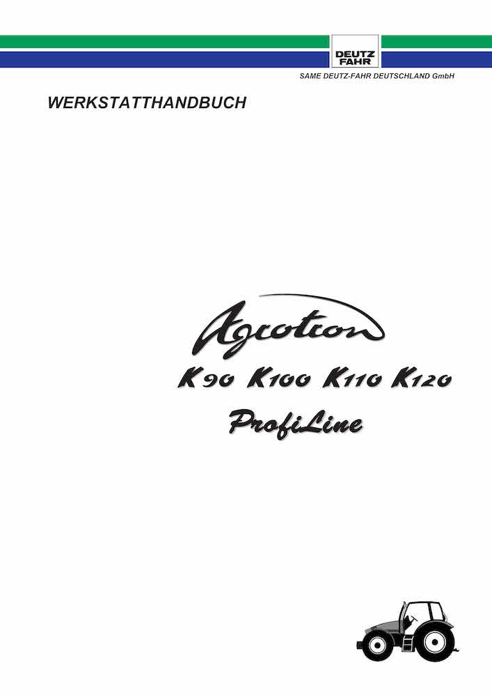 Tractor Deutz Fahr AGROTRON K90, K100, K110, K120 pdf manual de taller DE