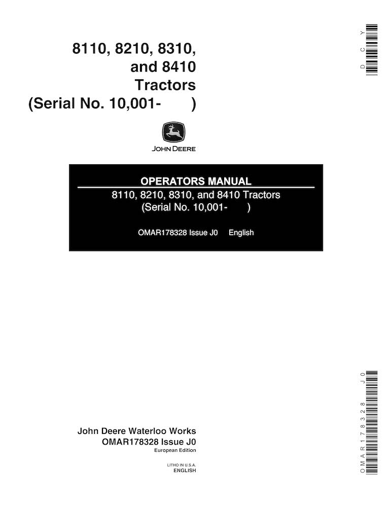John Deere 8110, 8210, 8310, 8410 manual del operador del tractor pdf