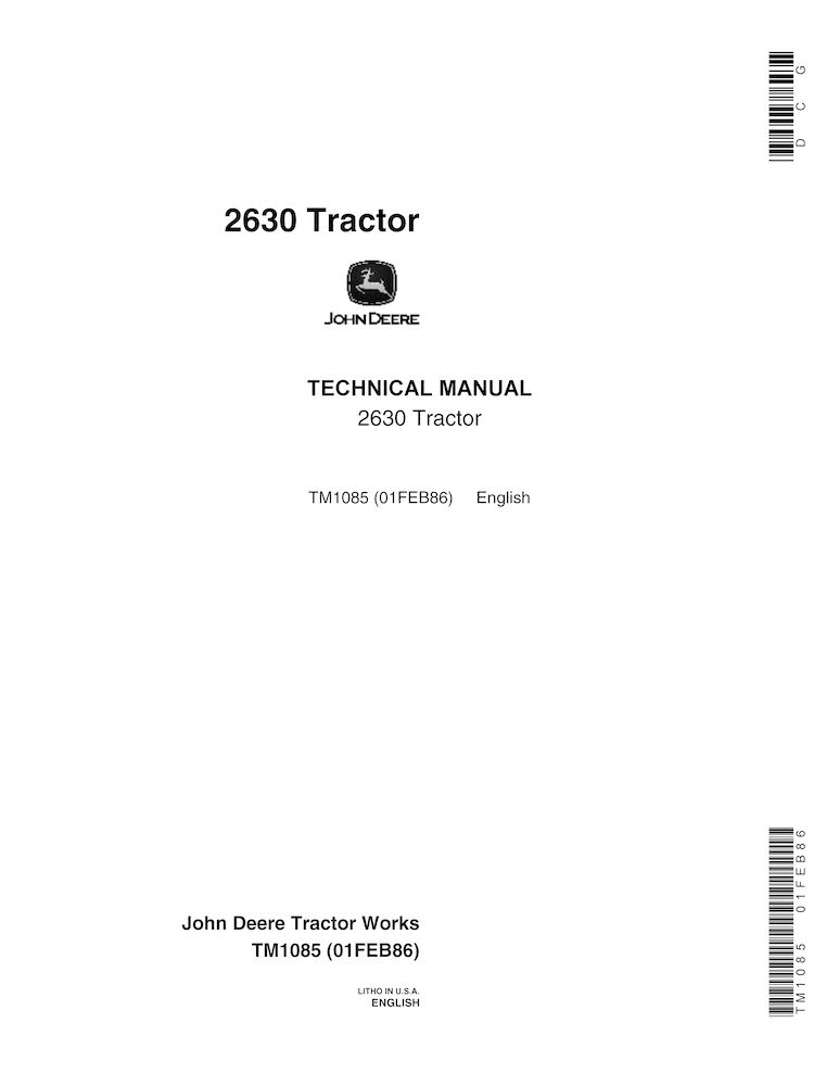 Manual técnico do trator John Deere 2630 em pdf