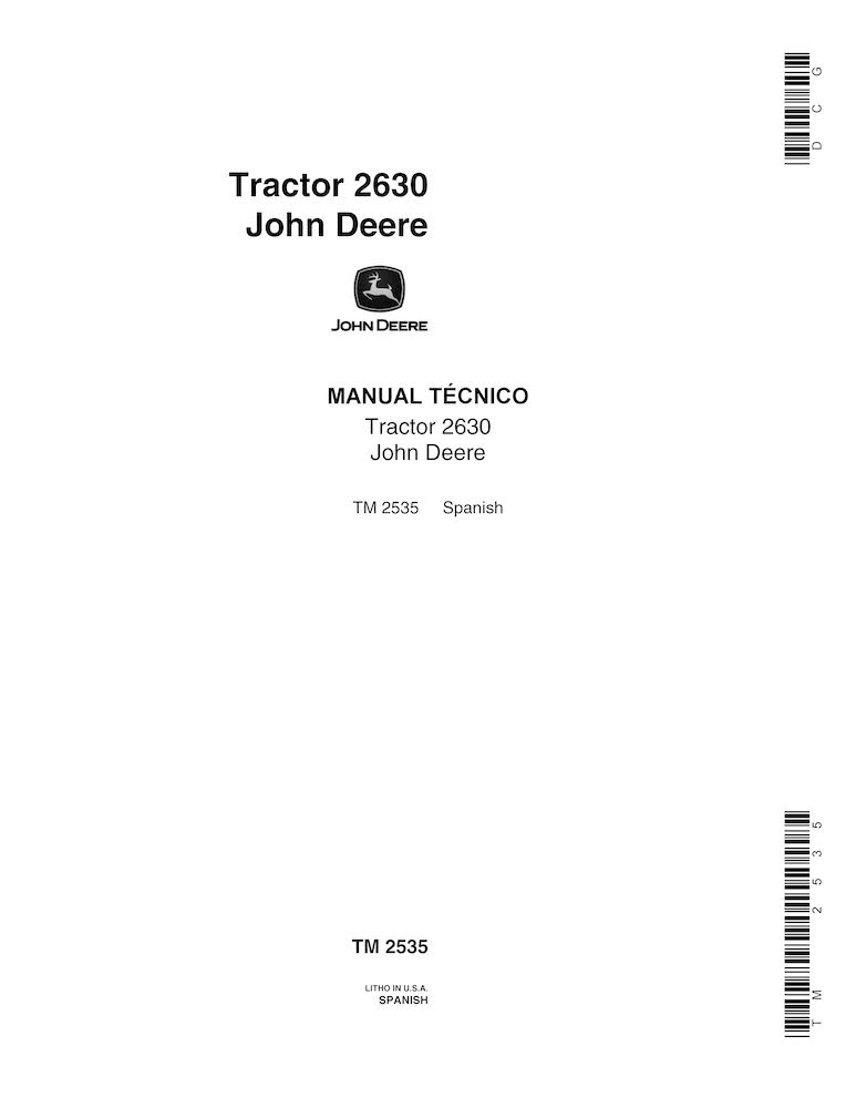 Manual técnico do trator John Deere 2630 em pdf ES