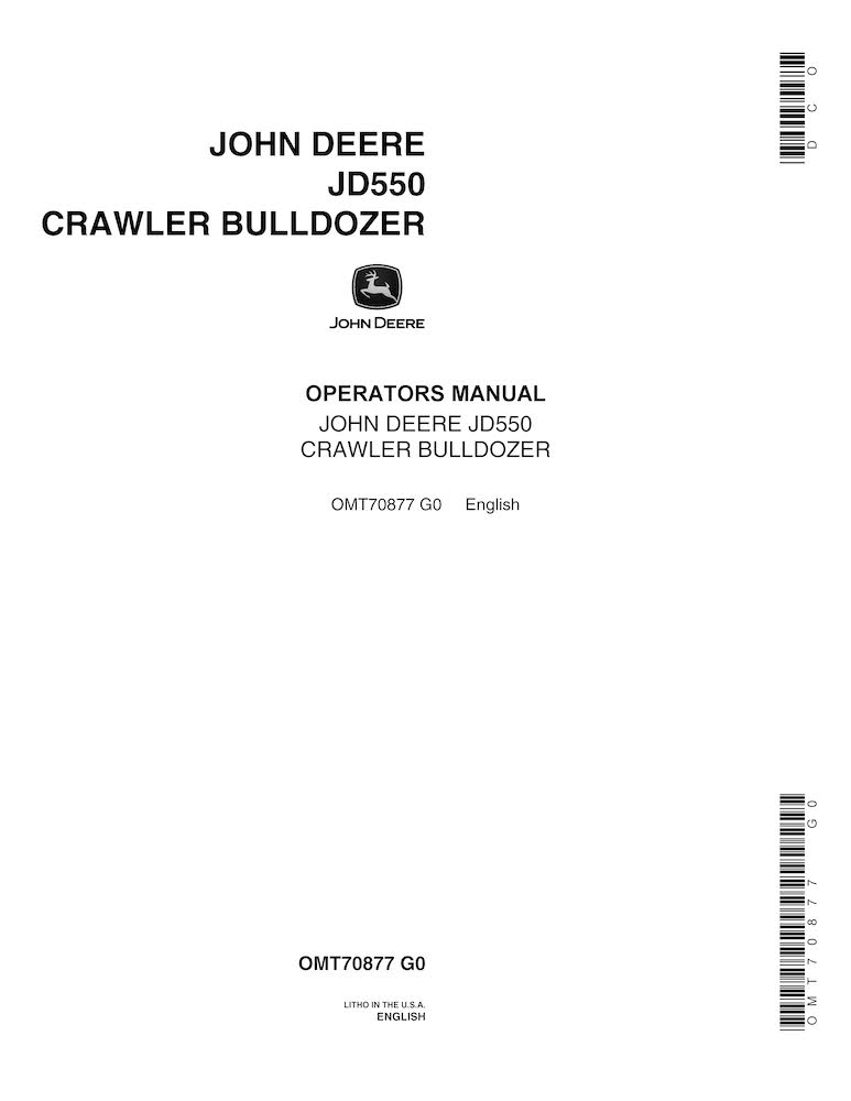 John Deere 550 crawler dozer pdf operator's manual