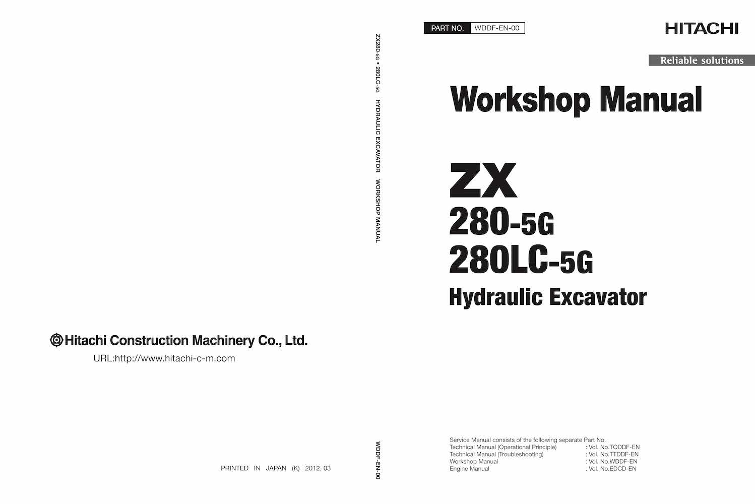 John Deere ZAXIS 280-5G,180LC-5G excavator pdf workshop manual