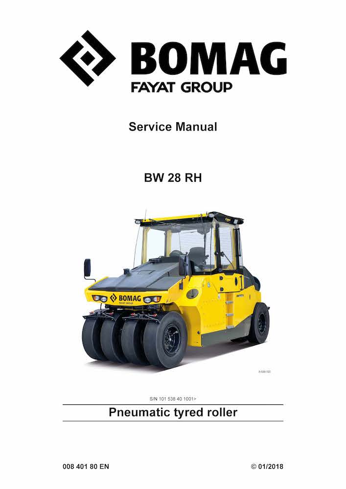 Manual de serviço em pdf do rolo pneumático BOMAG BW28 RH