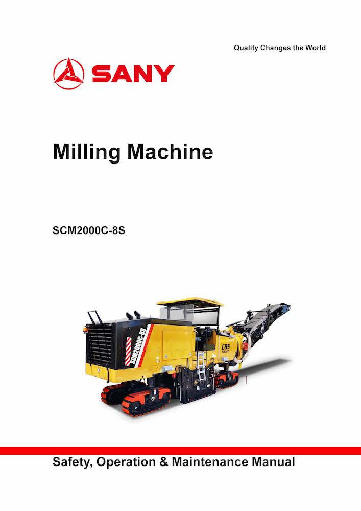 Sany SCM2000C-8S milling machine pdf operation and maintenance manual
