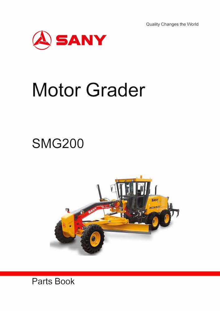 Sany SMG200 grader pdf parts catalog