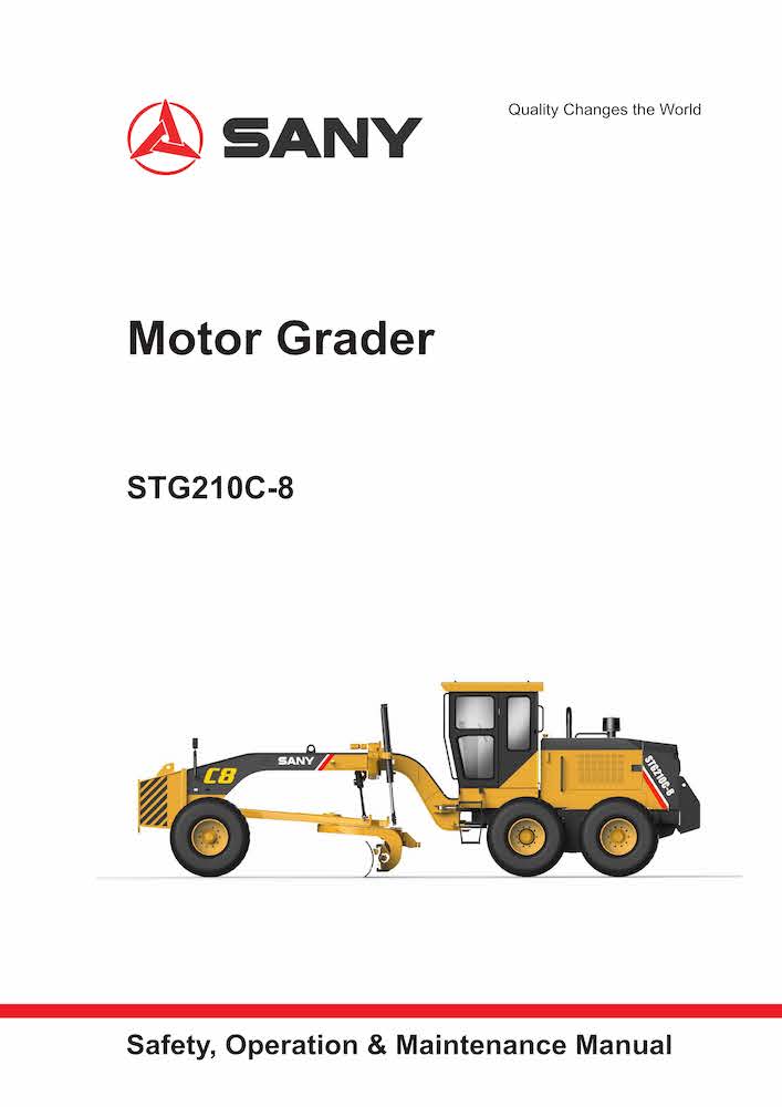 Sany STG210C-8 grader pdf operation and maintenance manual