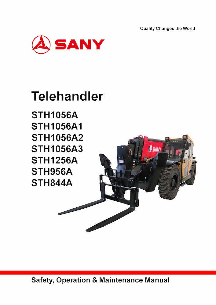 Manipulador telescópico Sany STH844A, STH956A, STH1056, STH1256A manual ...
