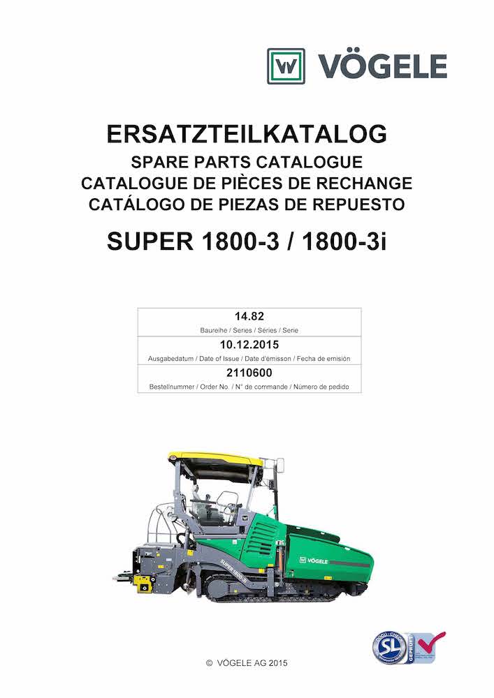 Vögele SUPER 1800-3, 1800-3i tracked paver pdf parts catalog