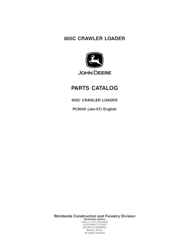 John Deere 605C crawler loader pdf parts catalog