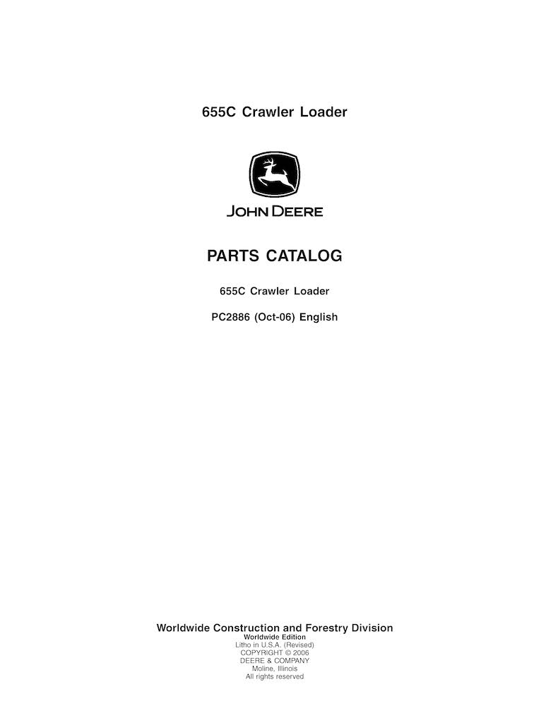John Deere 655C crawler loader pdf parts catalog