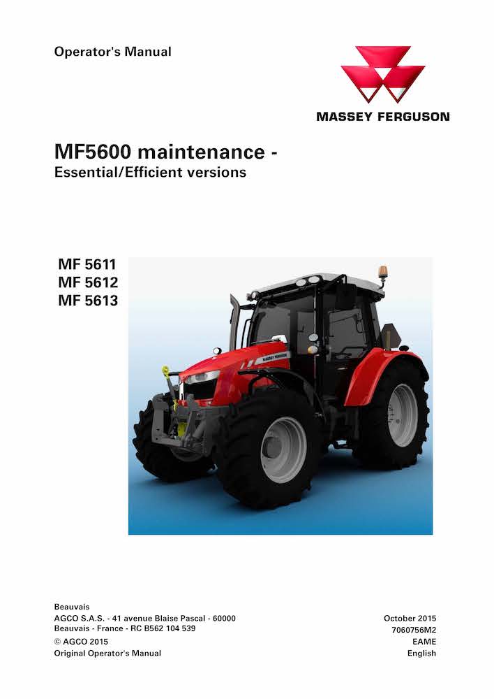Massey Ferguson 5611, 5612, 5613 tractor pdf maintenance manual