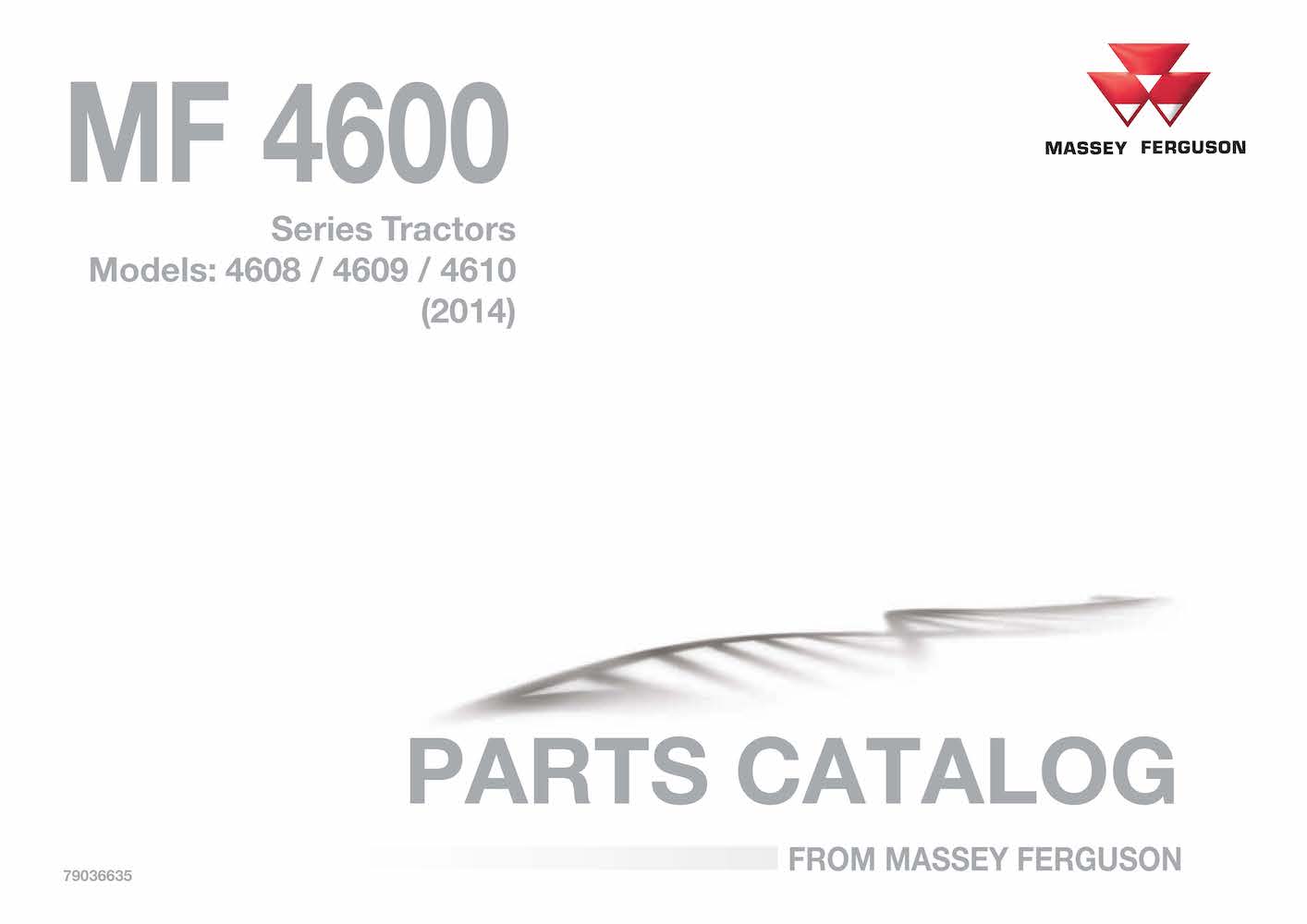 Massey Ferguson 4608, 4609, 4610 (2014) tractor pdf parts catalog