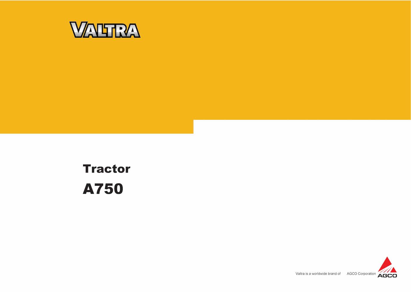 Valtra A750 tractor pdf parts catalog