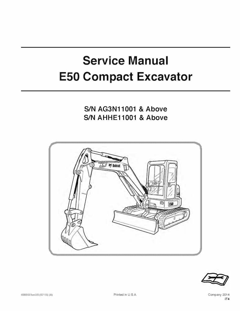 Excavadora compacta Bobcat E50 manual de servicio en pdf