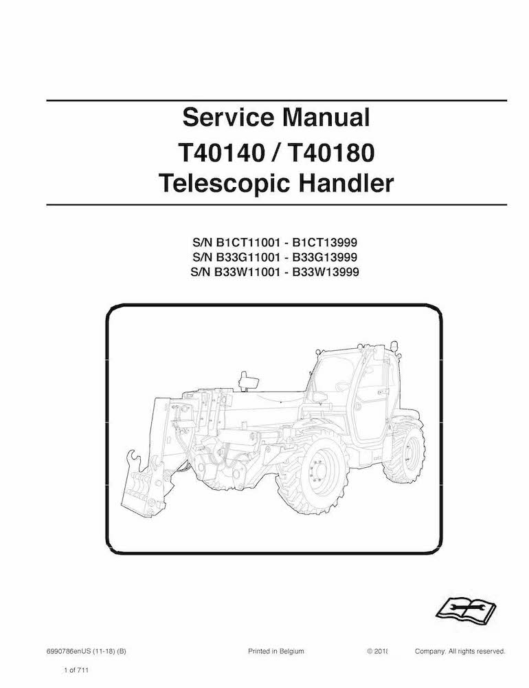 Bobcat T40140, T40180 telescopic handler pdf service manual
