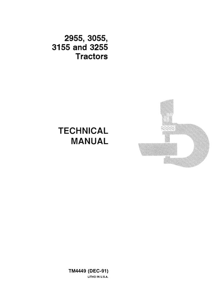 Manual técnico en pdf del tractor John Deere 2955, 3055, 3155 y 3255 - todo incluido