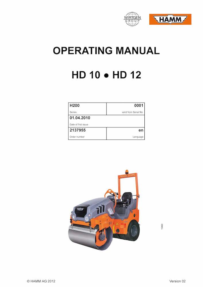 Manual de instrucciones en formato PDF de los rodillos HAMM HD10 y HD12